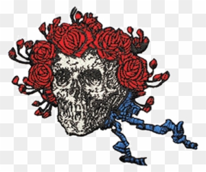 Grateful Dead Skull & Roses Shaped Standard Woven Patch - Skull And ...