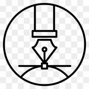 Calligraphy Pen Tip On Circular Background Vector - Pen - Free ...