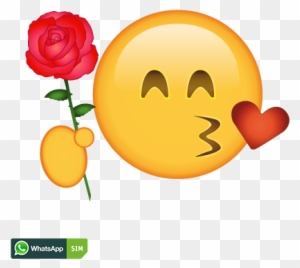 Love Smiley Mit Kussmund Und Rose - Smiley Herzaugen - Free Transparent ...