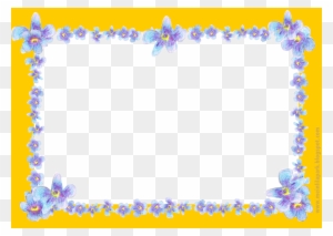 Free Digital Blue Flower Frame - Png Blue And Yellow Flower Frame ...