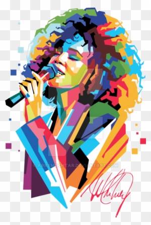 Whitney Houston Pop Art - Free Transparent PNG Clipart Images Download