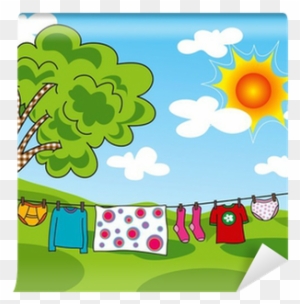 Summer Clothes Hanging On A Line - Tree - Free Transparent PNG Clipart ...