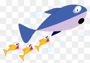 Shark Clipart Foca - Shark Chasing Fish Cartoon - Free Transparent PNG ...