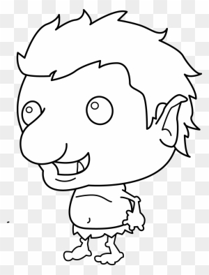 Little Troll Line Art - Line Art - Free Transparent PNG Clipart Images ...