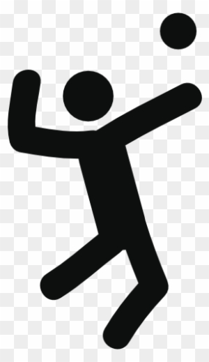 The Camping Rusher Playing Volleyball Clipart