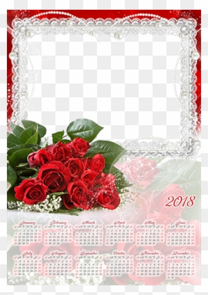 Bunch Of Red Roses - Calendar 2018 Photo Frame - Free Transparent PNG ...
