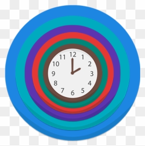 Multicolor Analog Clock Widget - Circle - Free Transparent PNG Clipart ...