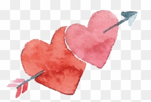 Watercolor Hand Painted Background With Hearts - Valentine's Day - Free ...