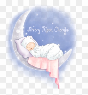 Silvery - Baby On Moon Png - Free Transparent PNG Clipart Images Download