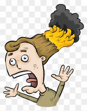 Cartoon Running With Hair On Fire Clipart - Running Around With Your ...