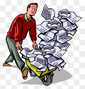 Doing Paperwork Royalty Free Vector Clip Art Illustration - Wheelbarrow ...