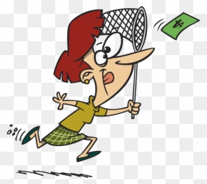 Woman Chasing Money - Free Transparent PNG Clipart Images Download