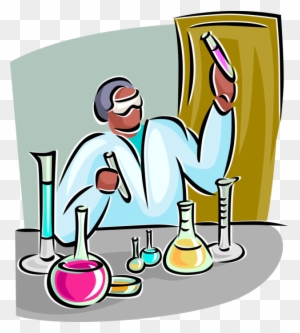 Vector Illustration Of Laboratory Technician With Test - Laboratory ...