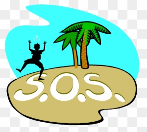 Lonely Man On Deserted Island Treasure Stock Vector - Stranded On An ...