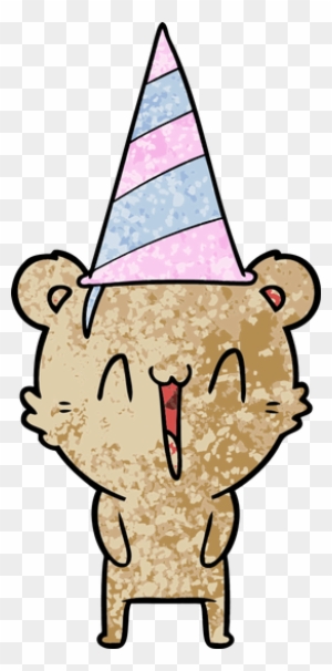 Happy Bear In Party Hat Cartoon - Teddy Bear - Free Transparent PNG ...