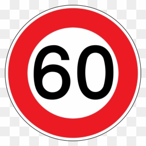 Maximum 60 Kph - Maximum Speed Limit 60 - Free Transparent PNG Clipart ...