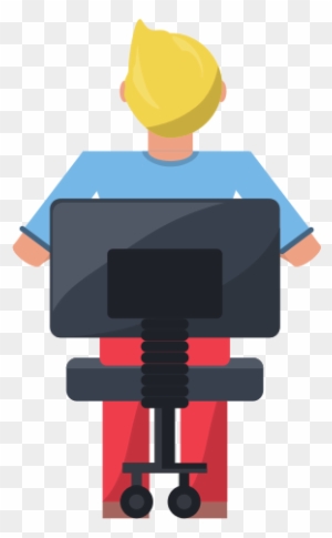 Man Computer Clipart Work Working Office Workplace - Work Desk Icon ...