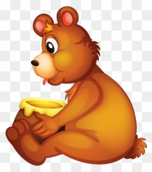 Clip Art - Honey Clipart A Bear Eating Honey - Free Transparent PNG ...