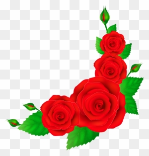 Red Rose Corner Border 992598 - Rose Border Transparent Background ...