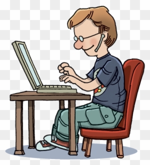 Student Typing Clipart
