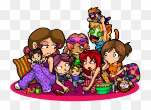Scrapbooking Sleepover Clipart Cute - Girls Having A Sleepover Cartoon ...