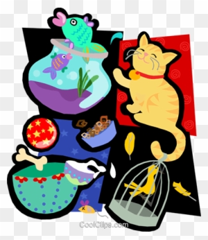 Animal Motif, Cat, Fish, Bowl Royalty Free Vector Clip - Clip Art ...