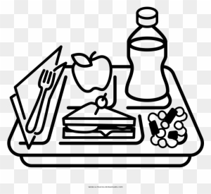 Coloring Pages Of Food - Clipart Lunch Tray Black And White - Free ...
