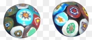Vintage Multi-colored Domed Button Style Murano Glass - Earrings - Free ...