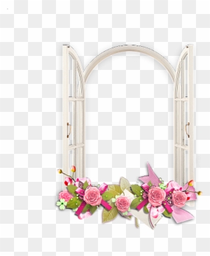 Window With Wild Flowers Flowers Transparent Frame - Window Frame Png ...