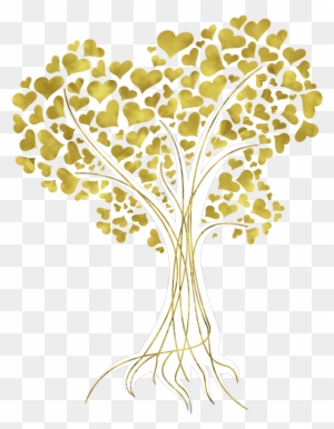 Heart Tree In Gold By Yapity - Transparent Tree With Heart - Free ...