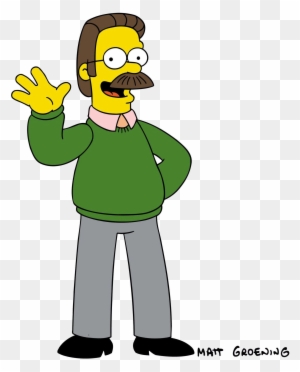 Ned Flanders Cartoon Character Moustache - Ned Flanders Howdy Neighbour ...