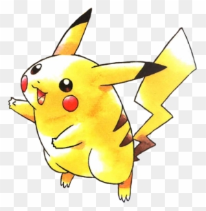 Pikachu Pokemon Red And Blue Official Game Art - Original Sugimori ...