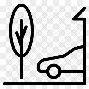 Front, Yard, Garage, Garden, Tree, Car, Parking Icon - Front Yard Icon ...