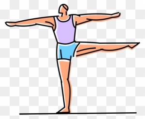Vector Illustration Of Gymnast Balancing On One Leg - Vector ...