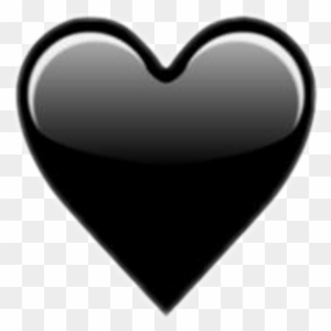 Emoji De Dominio Corazón De La Etiqueta Engomada De - Black Heart Emoji ...