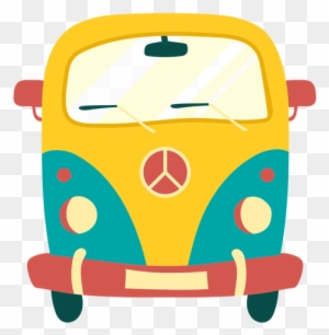 Painted Hippie Van Element Transparent Png - Hippie Van Cartoon - Free ...