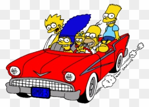 Cartoon - The Simpsons - Bart Lisa Maggie Car - Free Transparent PNG ...