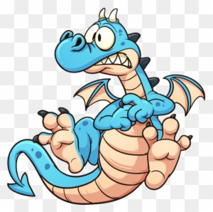 Stock Vector Of 'cartoon Scared Blue Dragon - Dragon Surprised Cartoon ...