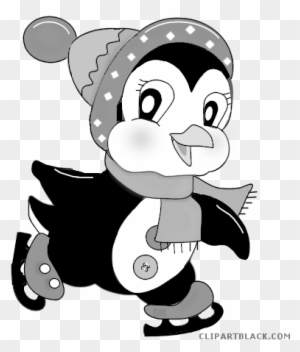 Winter Penguin Animal Free Black White Clipart Images - Penguin Png ...
