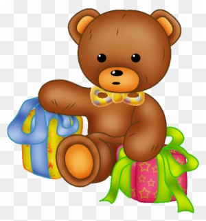 Baby Brown Bear Holding Gift Boxes - Teddy Bear - Free Transparent PNG ...