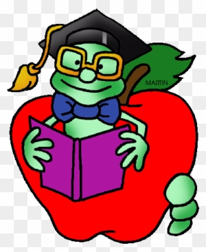 School Clip Art By Phillip Martin, Worm And Apple Apple - School Clip ...