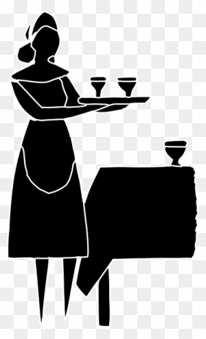 Waitress Serving Clipart