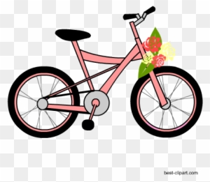 Pink Bicycle With Flowers Free Clip Art - Scott Bikes Full Suspension ...