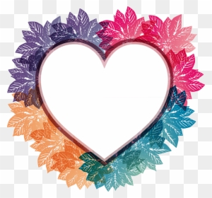 Pretty Rectangle Frame With Purple Hearts - Heart Borders And Frames ...