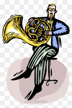 French Horn Player Royalty Free Vector Clip Art Illustration - French ...