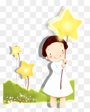 Cartoon Fairy Tale Five Angle Star Girl Pattern - Fairy Tale - Free ...