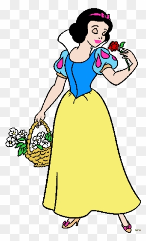 Snow White Clipart Flower - Snow White Smelling Flower - Free ...