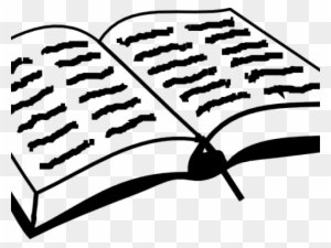 Scripture Clipart Open Bible - Black And White Books - Free Transparent ...