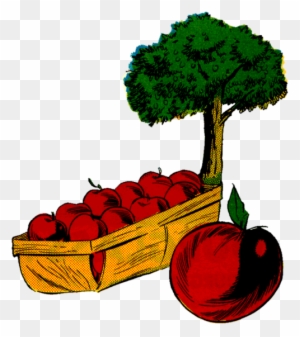 Tree,vintage,clip Art, - Cartoon Apple Farm - Free Transparent PNG ...