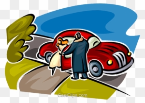Man Helping A Woman Out Of A Car Royalty Free Vector - Illustration ...